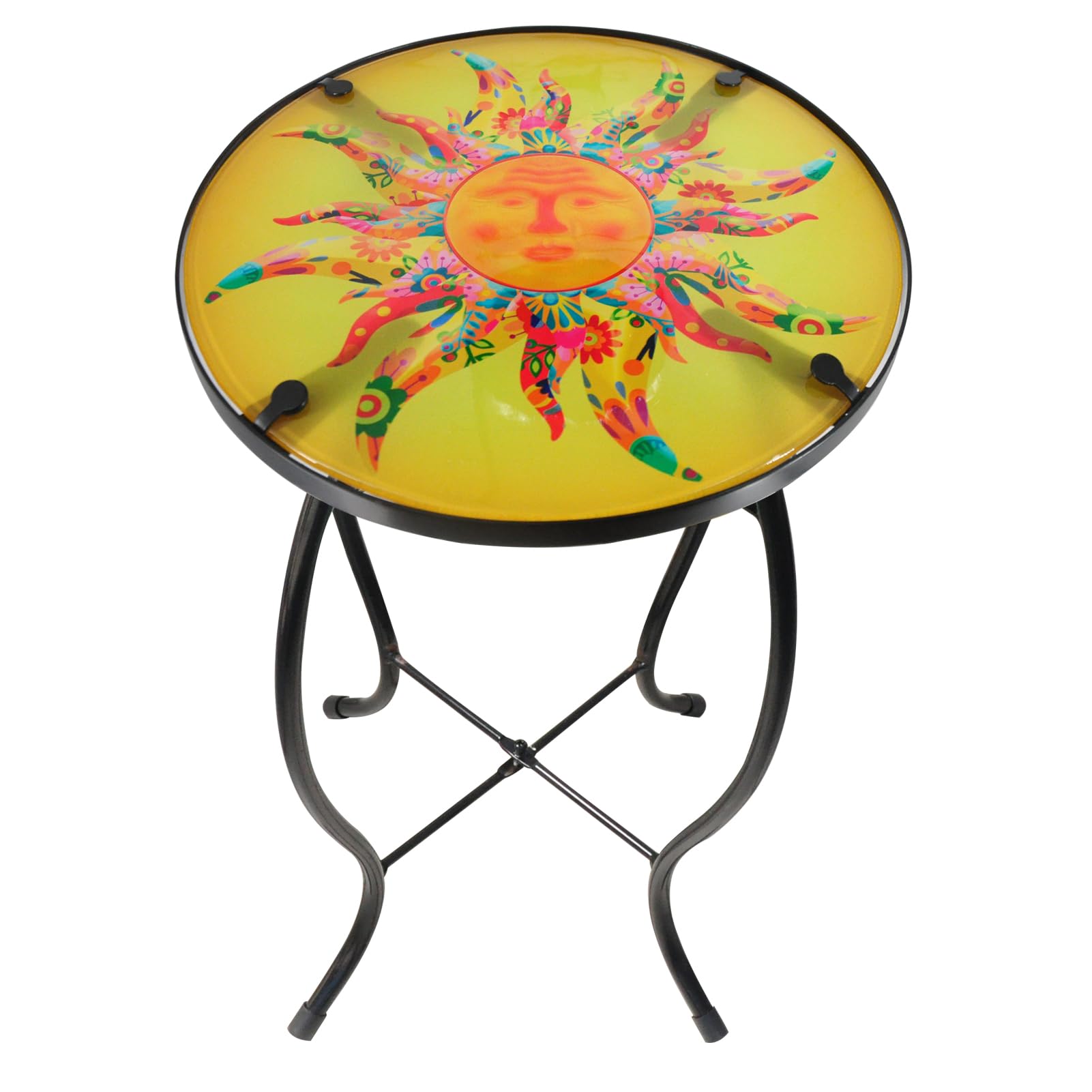 Amazon.com: wotieuns Patio Side Table Outdoor Metal Accent Table Round ...