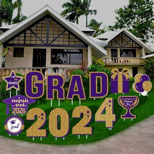 Amazon.com : KMUYSL Large Graduation Decorations Class of 2024 Yard ...