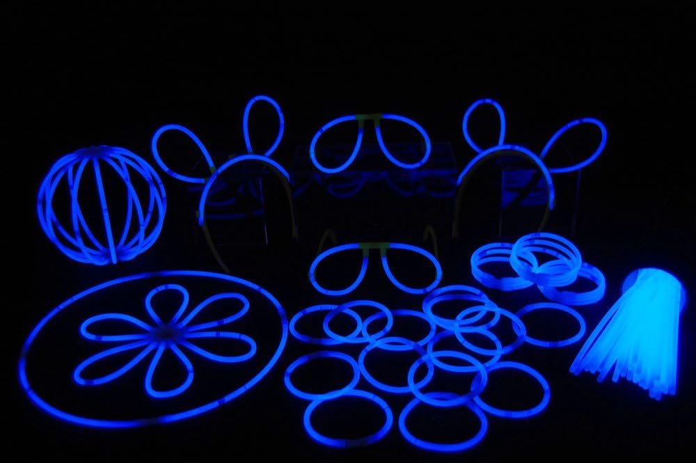 Amazon.com: DirectGlow Brand 100-8 Inch Blue Glow Stick Bracelets Party ...
