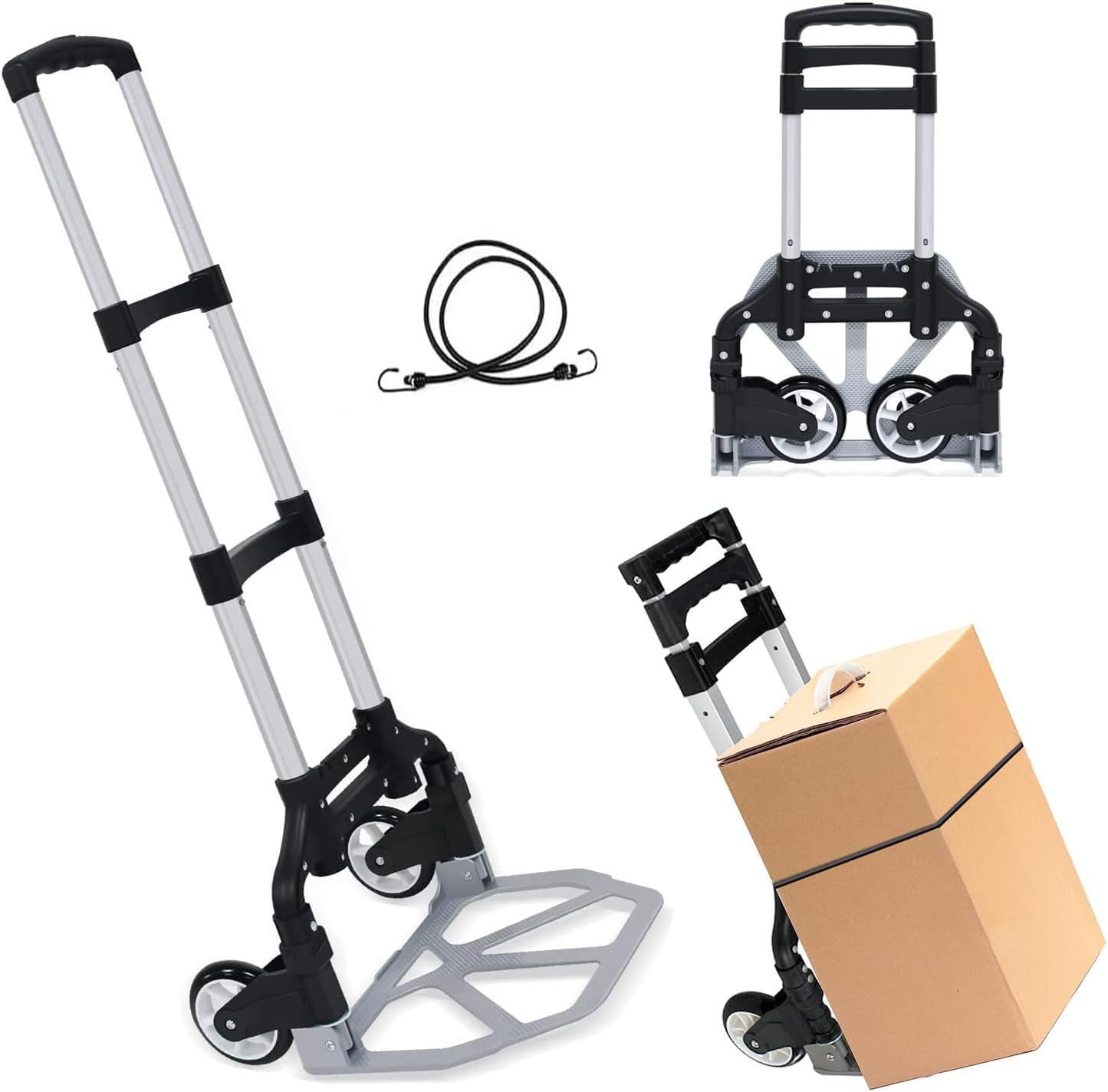 Folding Hand Truck, Lightweight Dolly, 175Lbs Load Capacity Aluminium ...