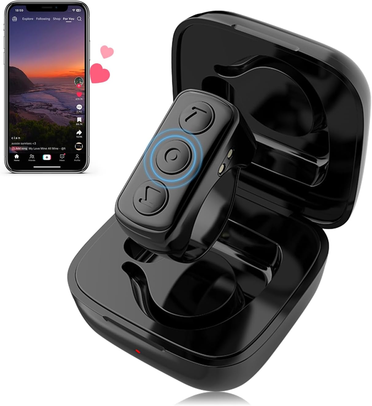 Amazon.com: Tiktok Scrolling Ring, Page Turner for iPad iPhone & Android Tablet, Bluetooth ...