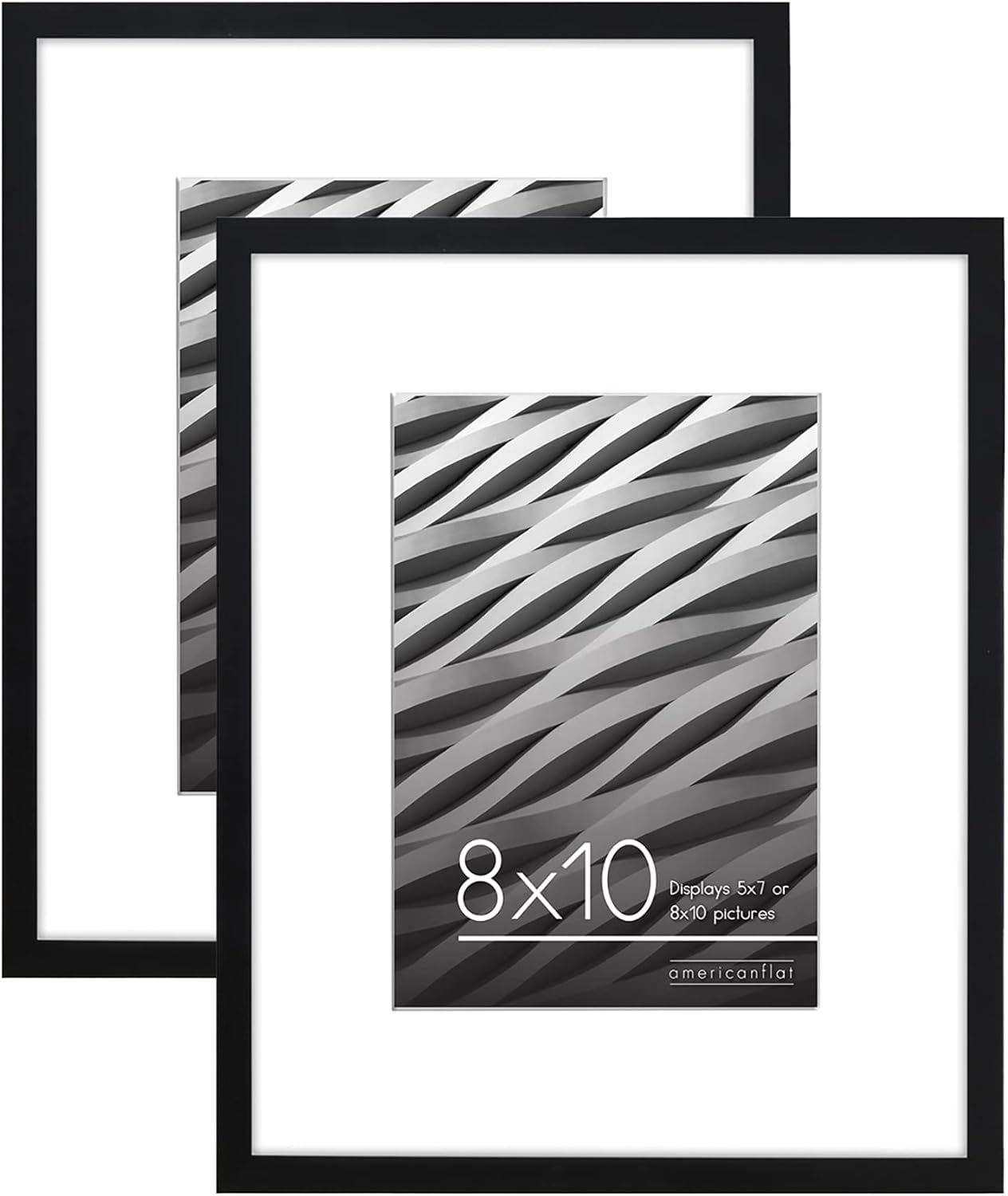 Amazon.com: Americanflat 8x10 Picture Frame in Black - Set of 2 - Thin ...