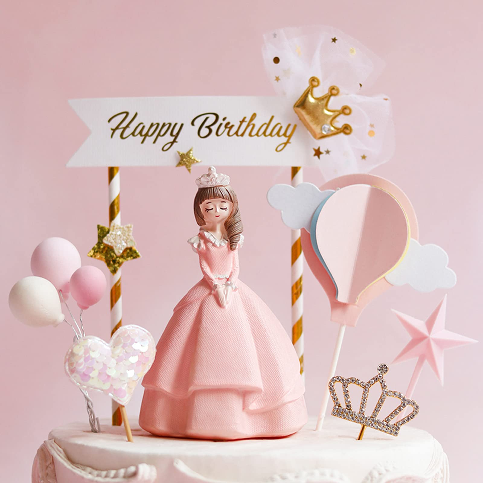 Buy Birthday Cake Topper for Girls Kids Cake Cupcake Toppers of Baby ...