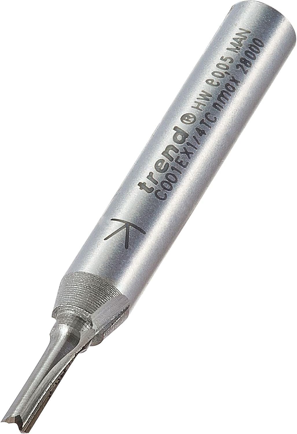 Trend CraftPro Straight Two Flute Router Cutter Bit, 1/4 Inch Shank, 2 ...