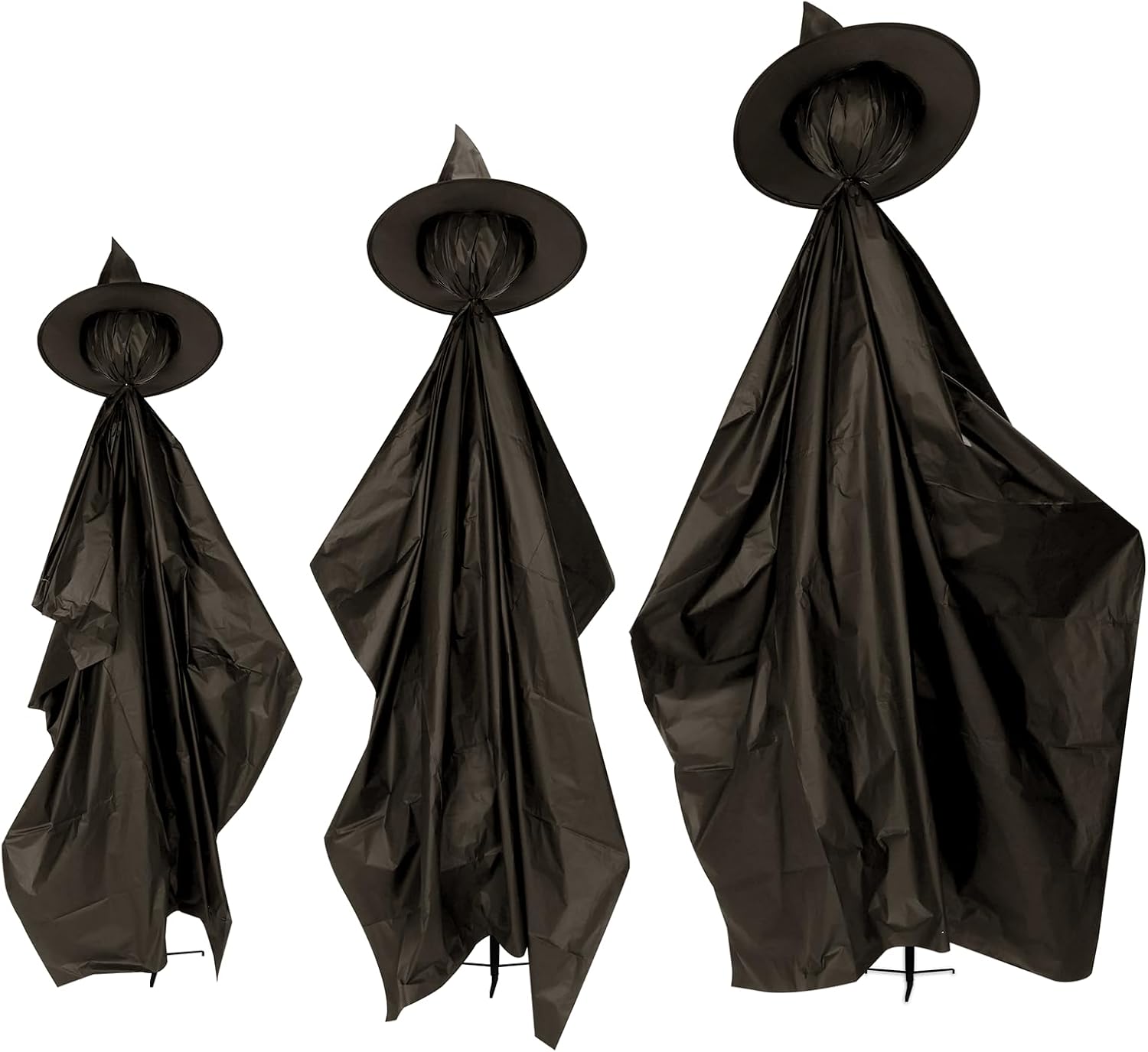 Amazon.com : Halloween Witch Outdoor Decorations Set of 3, 3FT 4FT 5FT ...