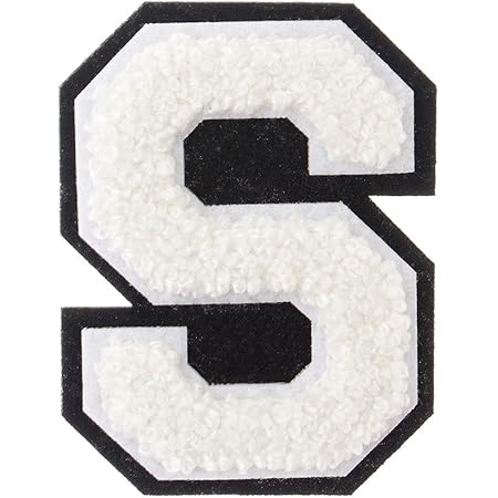 Amazon.com: Letter S - Chenille Stitch Varsity Iron-On Patch by pc, 4-1 ...