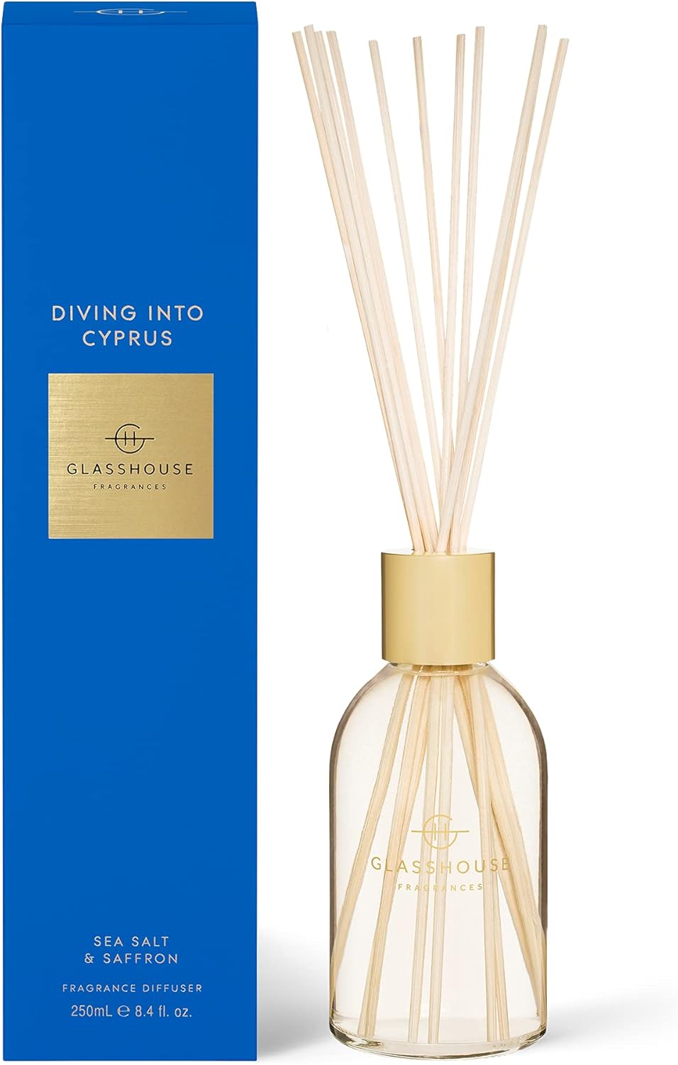 Amazon.com: Glasshouse Fragrances Diving Into Cyprus Reed Diffuser ...