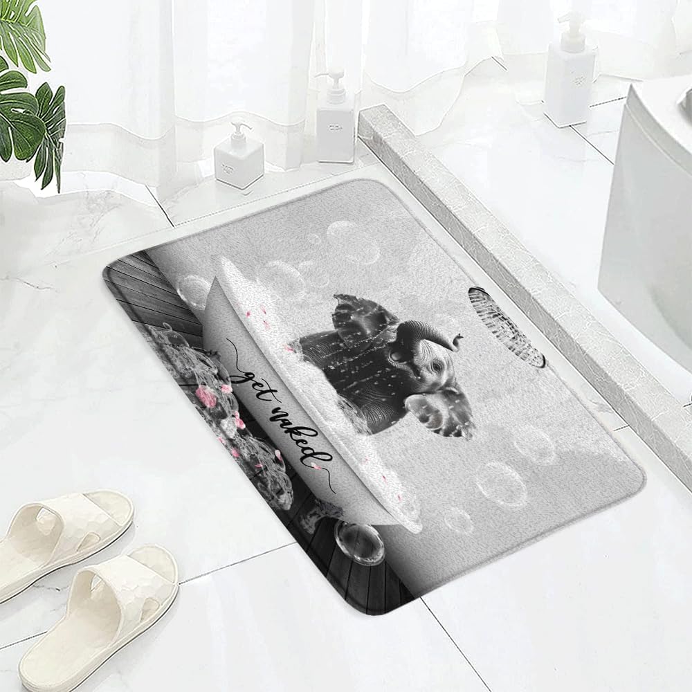 Amazon.com: JONSEQIN Funny Elephant Bath Mat for Bathroom Elephant in ...
