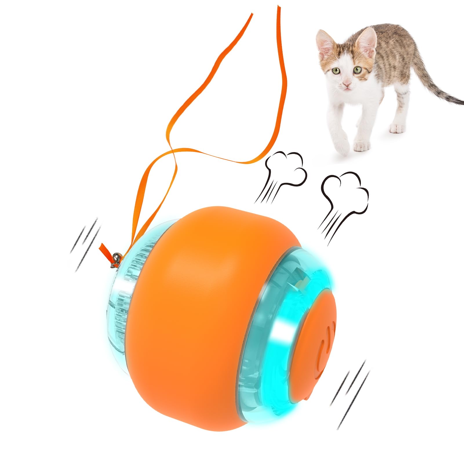 umosis Cat Toys Interactive for Indoor Cats,Aoligy Auto Moving Cat Ball ...
