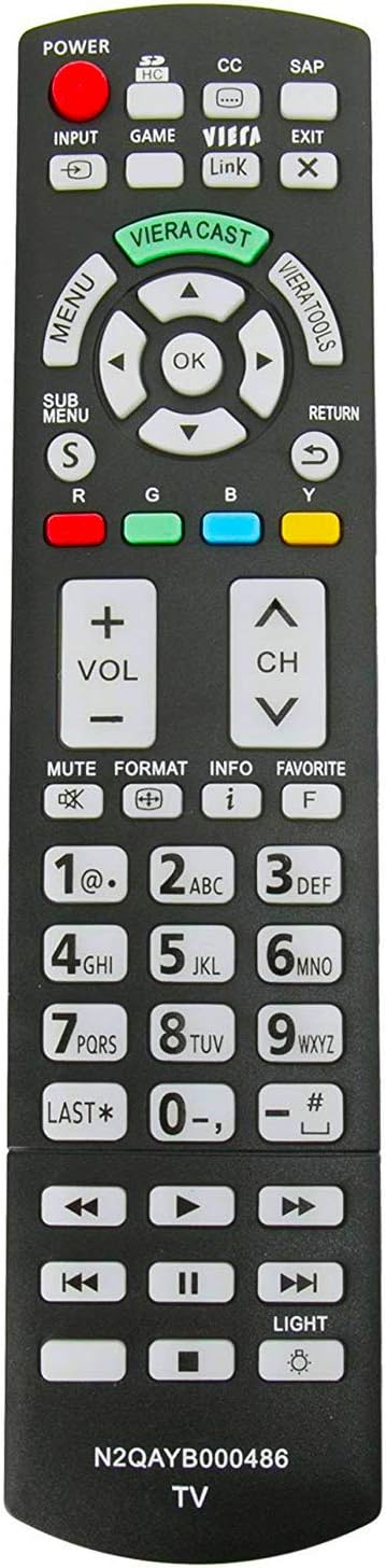 Amazon.com: New Panasonic N2QAYB000485 Universal Remote Control for All ...