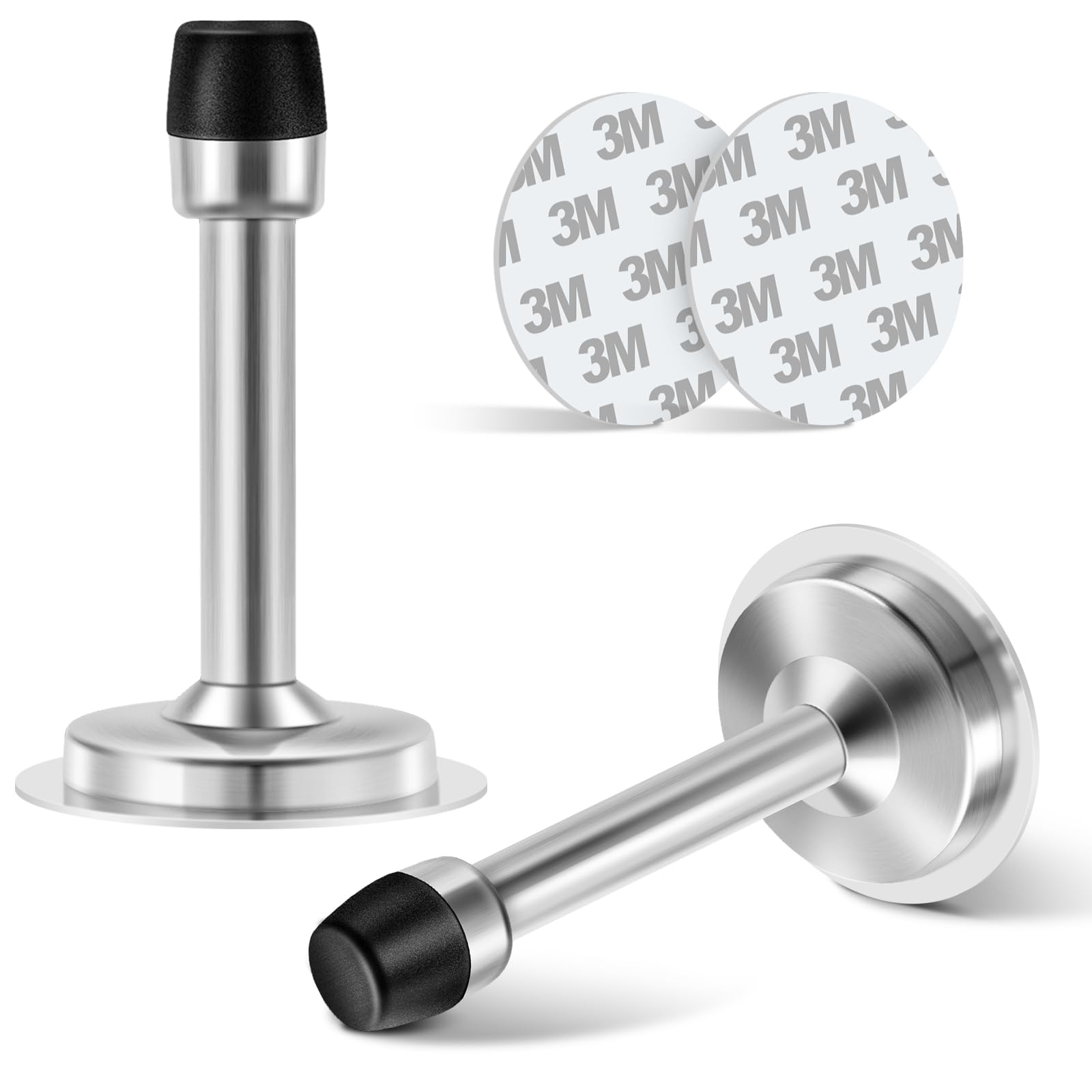 Snapklik.com : Door Stoppers, 3.5 Inch Door Stops, Wall Mounted Self ...
