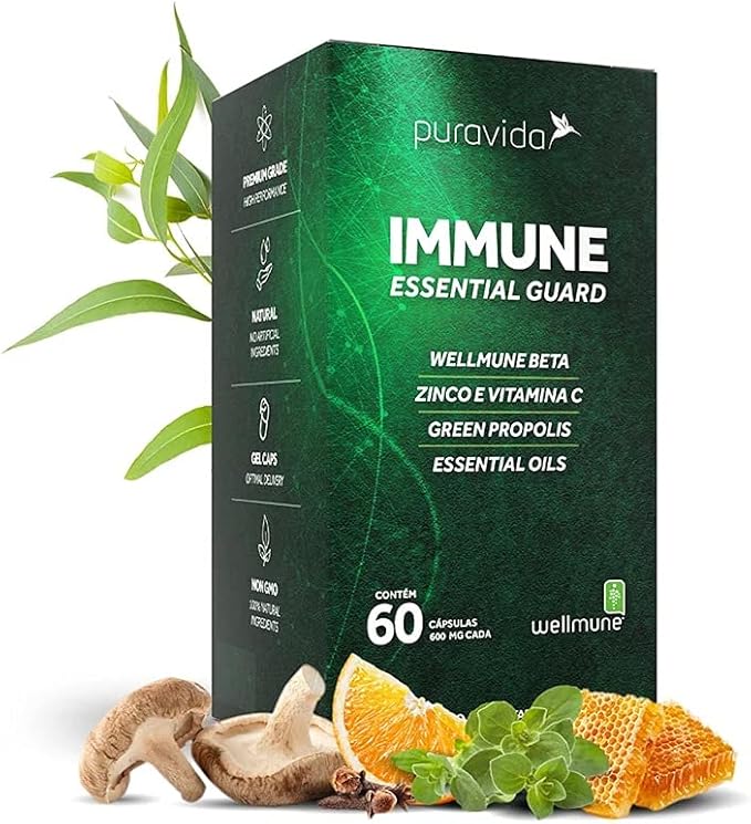 Immune Essential Guard 600mg (60 Cápsulas) Pura vida | Amazon.com.br