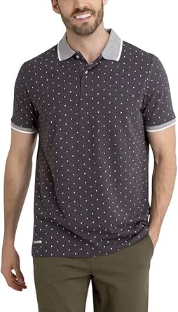 U.S. Polo Assn. Men's Poka Dot Printed Slim Fit Pique Polo Shirt Dark ...