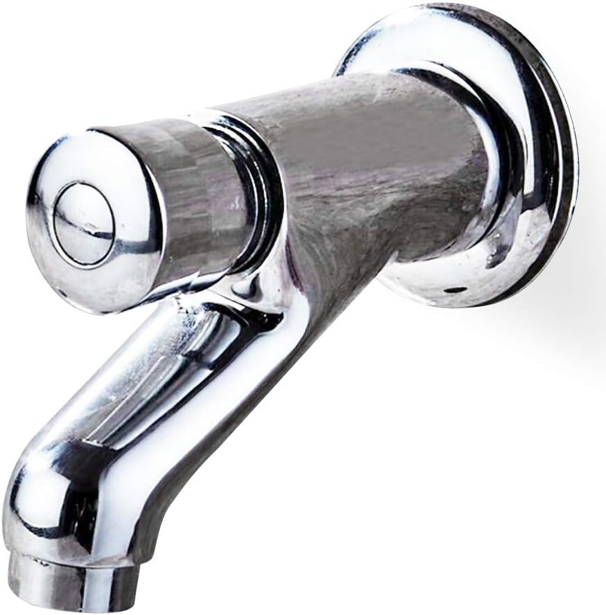 Push Faucet SingleCold Stainless Wall-Mount Self Closing Tap Basin ...
