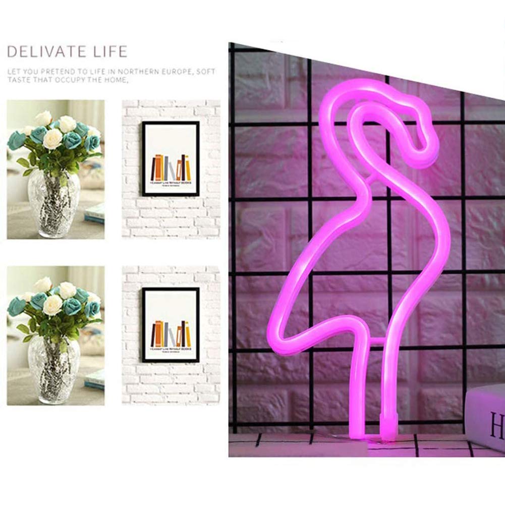 XIYUNTE Flamingo Neon Sign, Pink Neon Light Signs for Wall Decor ...