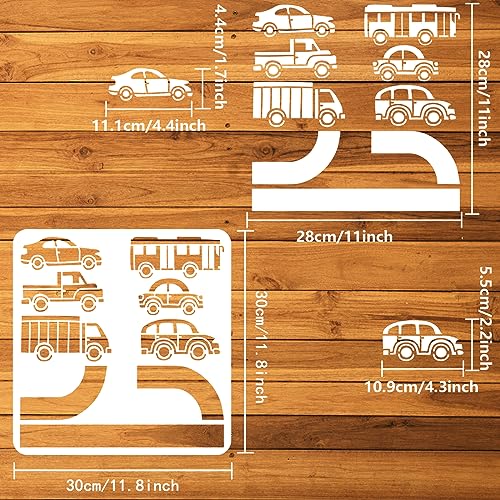FINGERINSPIRE Transportation Stencil for Painting 30x30cm Reusable Car ...