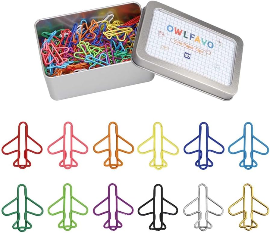 Amazon.com : Jet Airplane Paper Clips, Tin of 40, Silver : Office Products