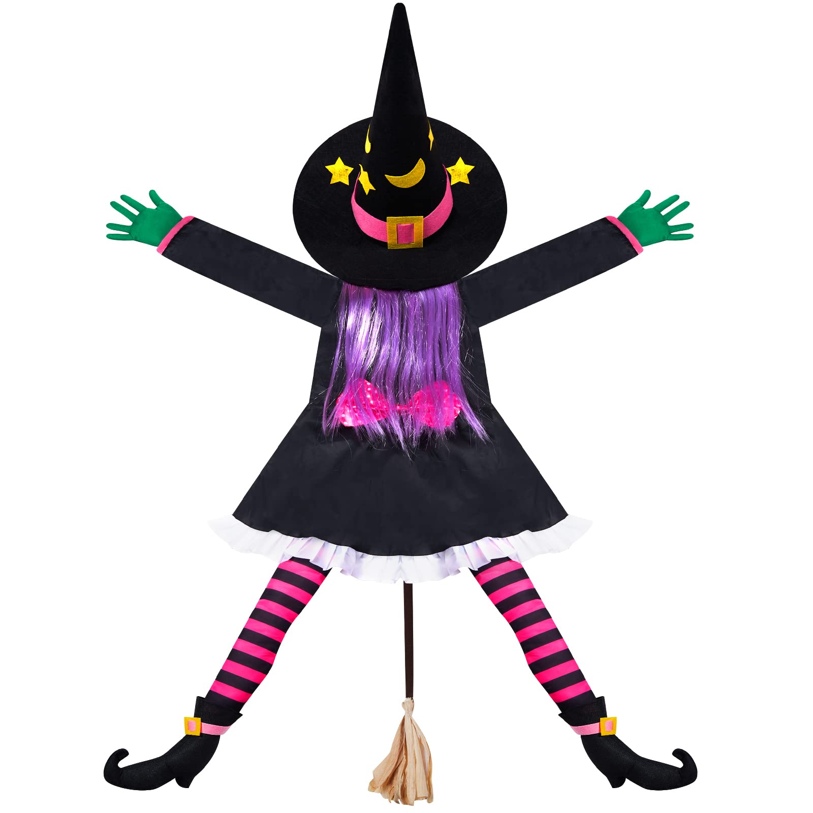 Halloween Decoration 61 inch Crashing Witch Into Tree Extra Large Witch ...