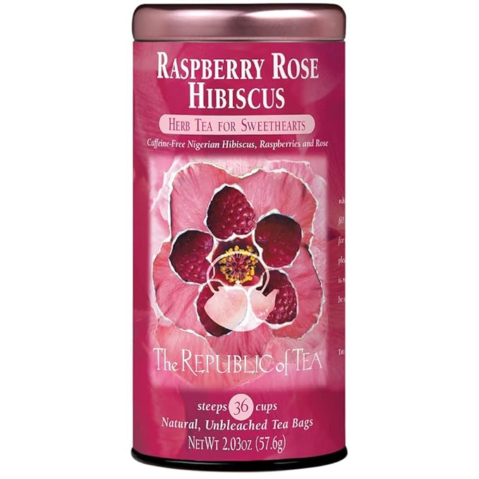 Amazon.com : The Republic of Tea Raspberry Rose Hibiscus Tea, 36 Count ...