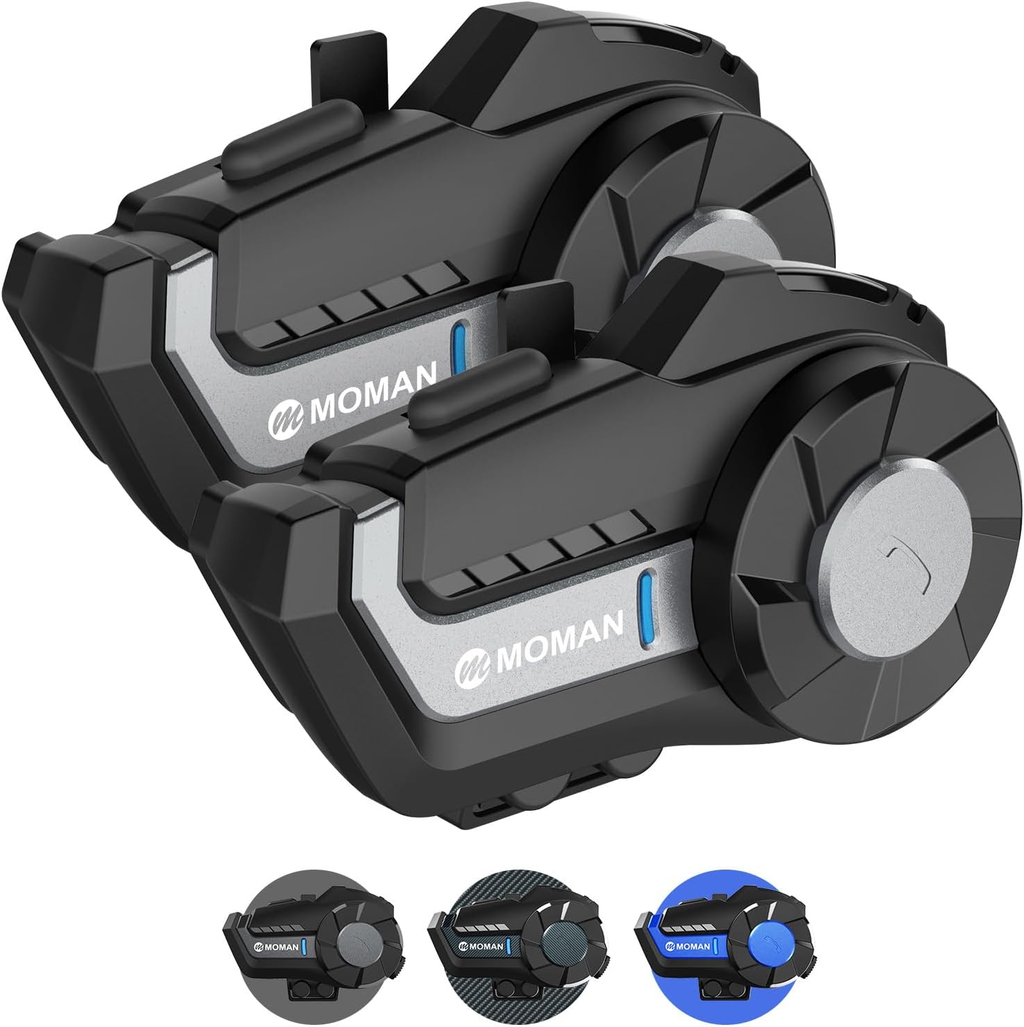 Motorcycle Helmet Headset,Moman H2【2 Pack Silver】 Wireless Dirt Bike ...