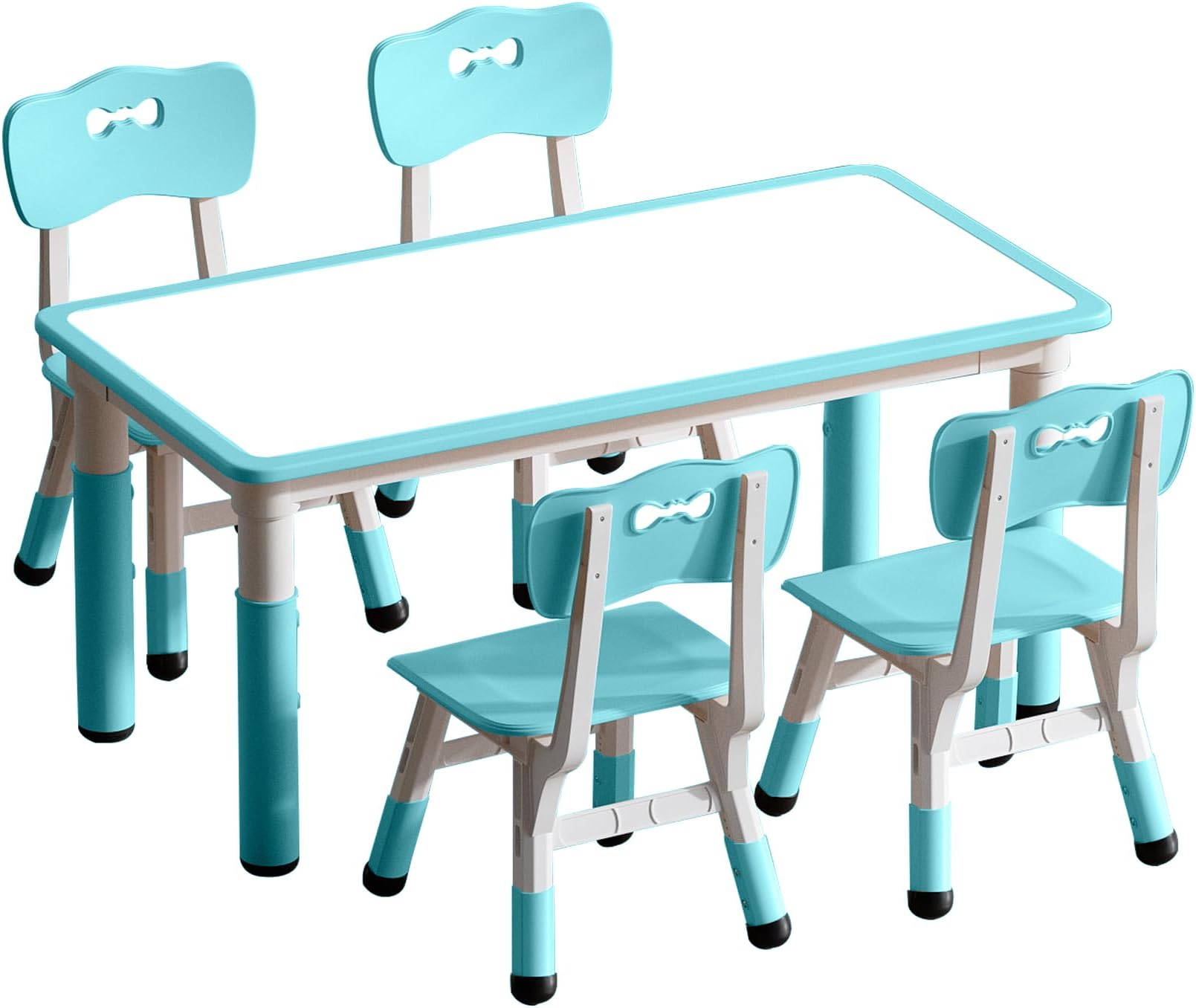 Amazon.com: Children's Table and 4 Chair Set, Height Adjustable ...