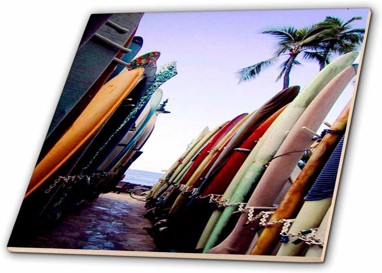 12 Inch Ceramic Tile - Surf Board - Decorative Tiles - Amazon.com