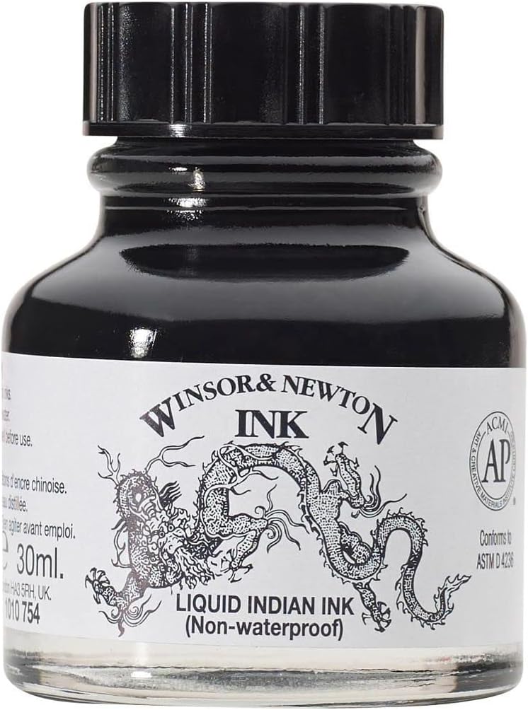Scola 300ml Black Indian Drawing Ink Water Based Artist Pigment ...