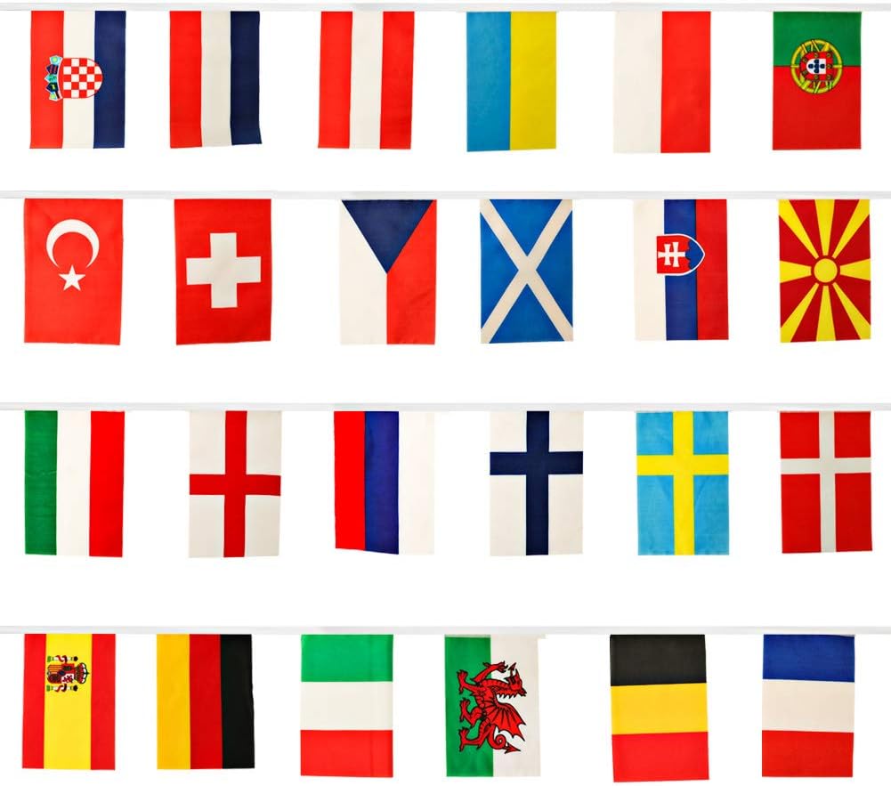 24 Countries String Flag -European Football Championship EURO 2021 ...