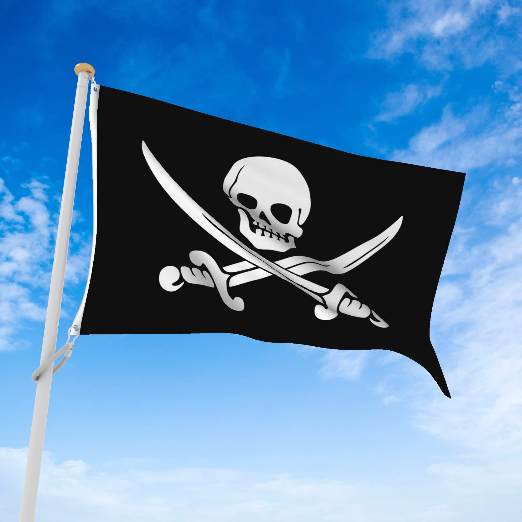Snapklik.com : YongFoto Pirate Flag 4x6ft Jolly Roger Skull Skeletons ...