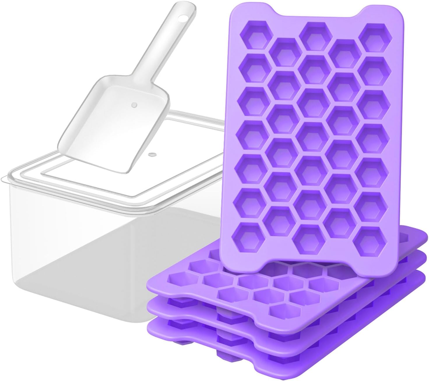Amazon.com: Mini Ice Cube Tray for Freezer: Small Plastic Ice Cubes ...
