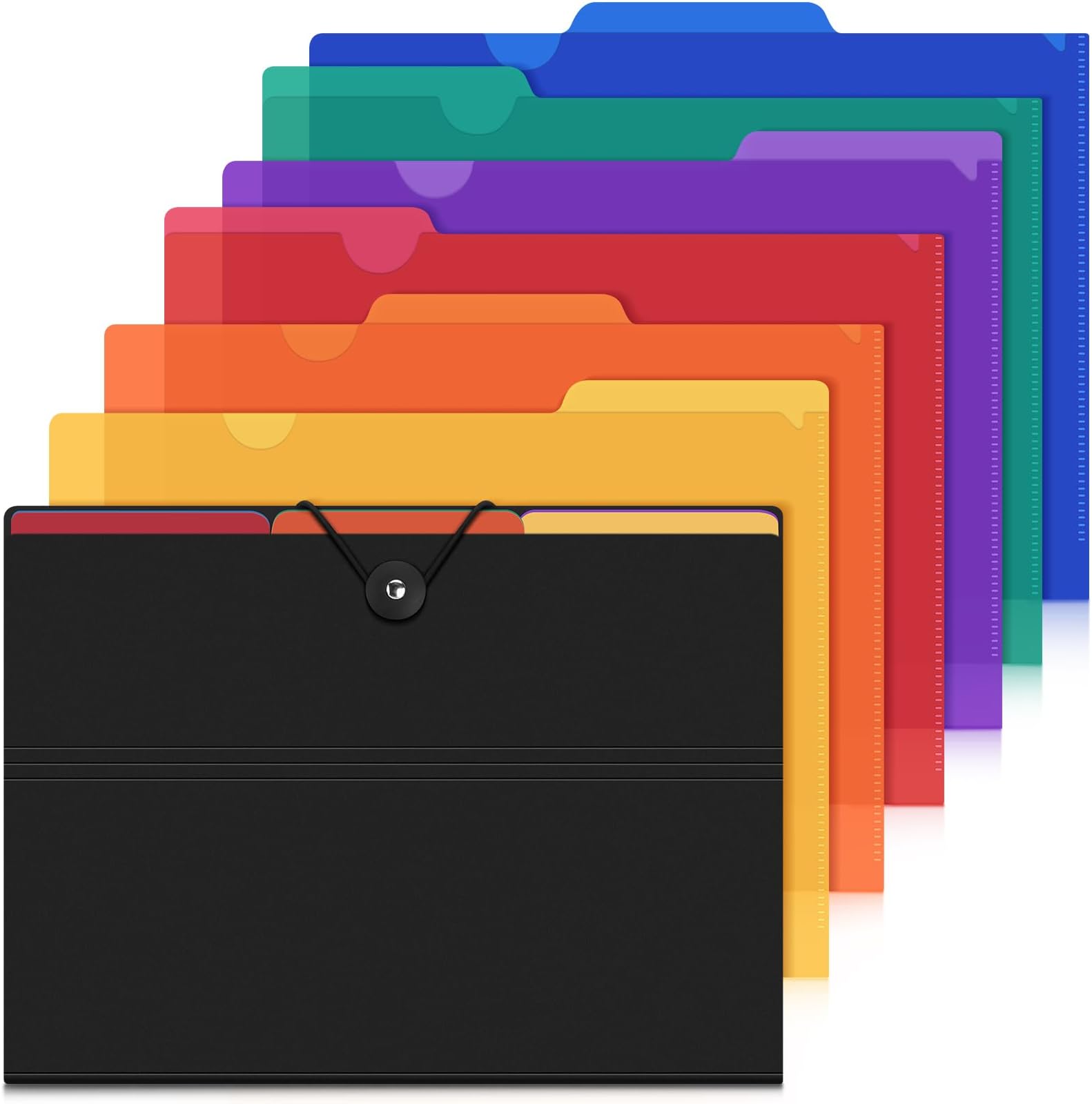 Uquelic Dossiers avec 6 Chemise Plastique Pochette Format A4 - Pochette ...