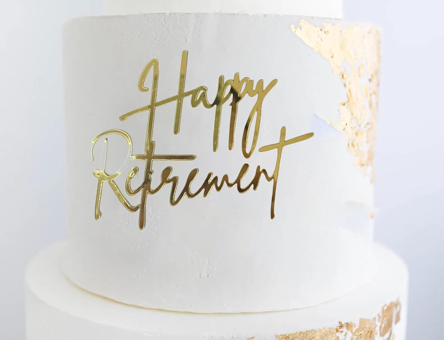 Amazon.com: Happy Retirement Cake Toppers,Gold Acrylic Officially ...