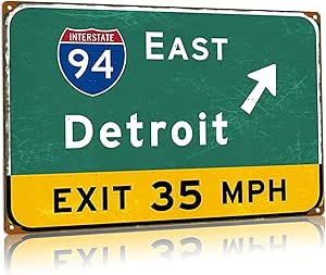 Amazon.com: Interstate 94 Metal Tin Signs Vintage East Detroit ...