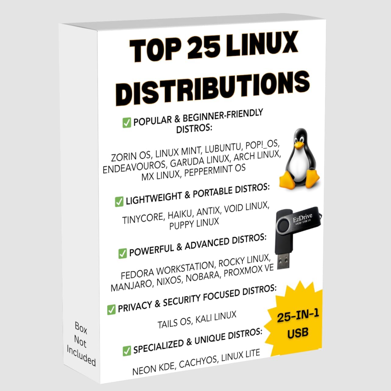 Amazon.com: 64GB 25-in-1 Linux MultiBoot USB (USB 3) | 2025 | Top 25 ...