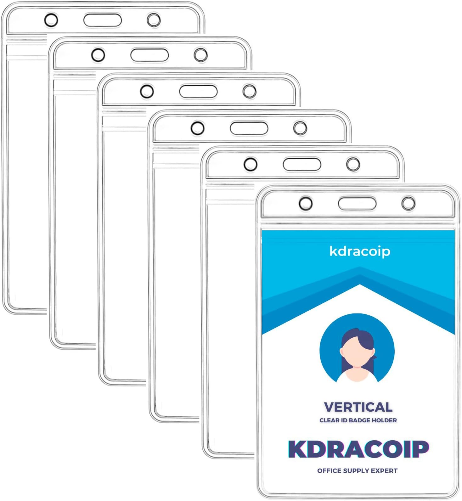 Amazon.com : 8 Pack Waterproof ID Card Badge Holder Case Clear ID ...