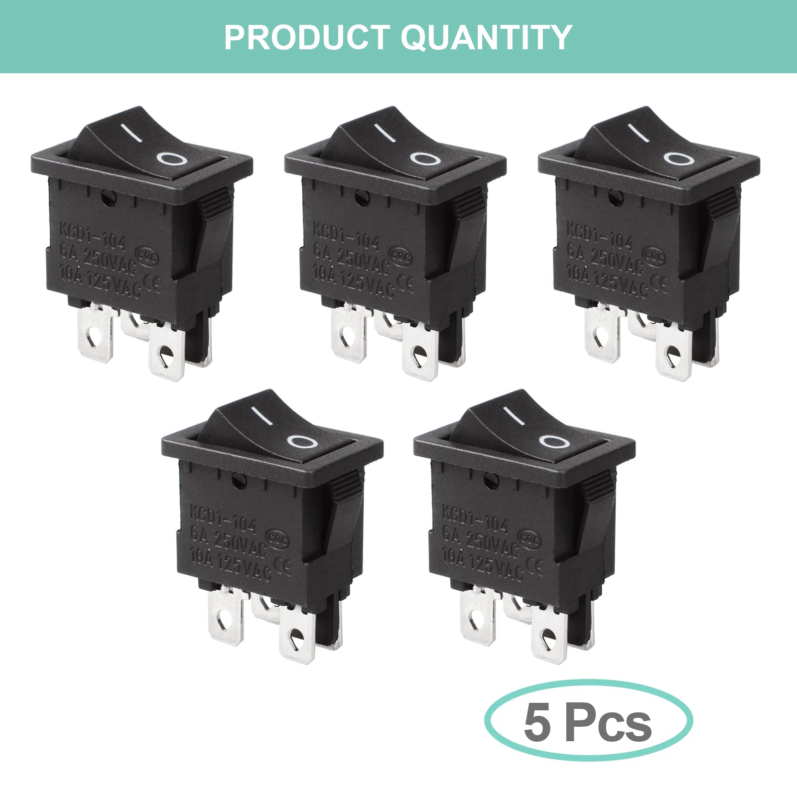 Snapklik.com : 5Pcs On/Off Boat Rocker Switch 5Pcs 4 Pin Position Snap ...