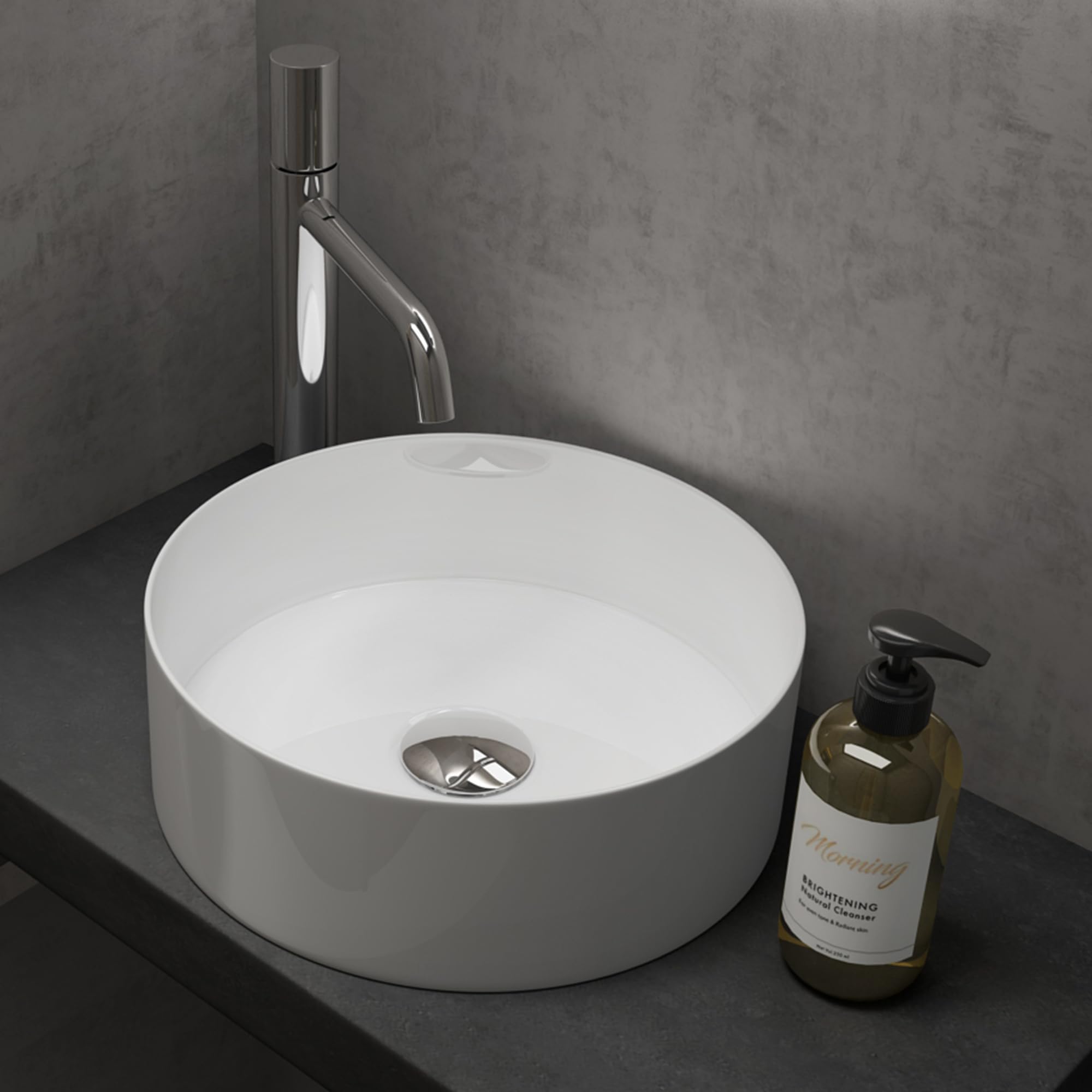 Sogood Lavabo Vasque à Poser Blanc 31x31x11 cm Lave Mains Rond en ...