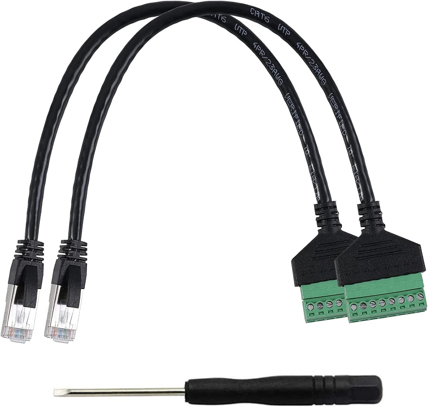 PENGLIN 2Packs RJ45 Male to 8 Pins Screw Terminal Adapter for Cat7 Cat6 ...