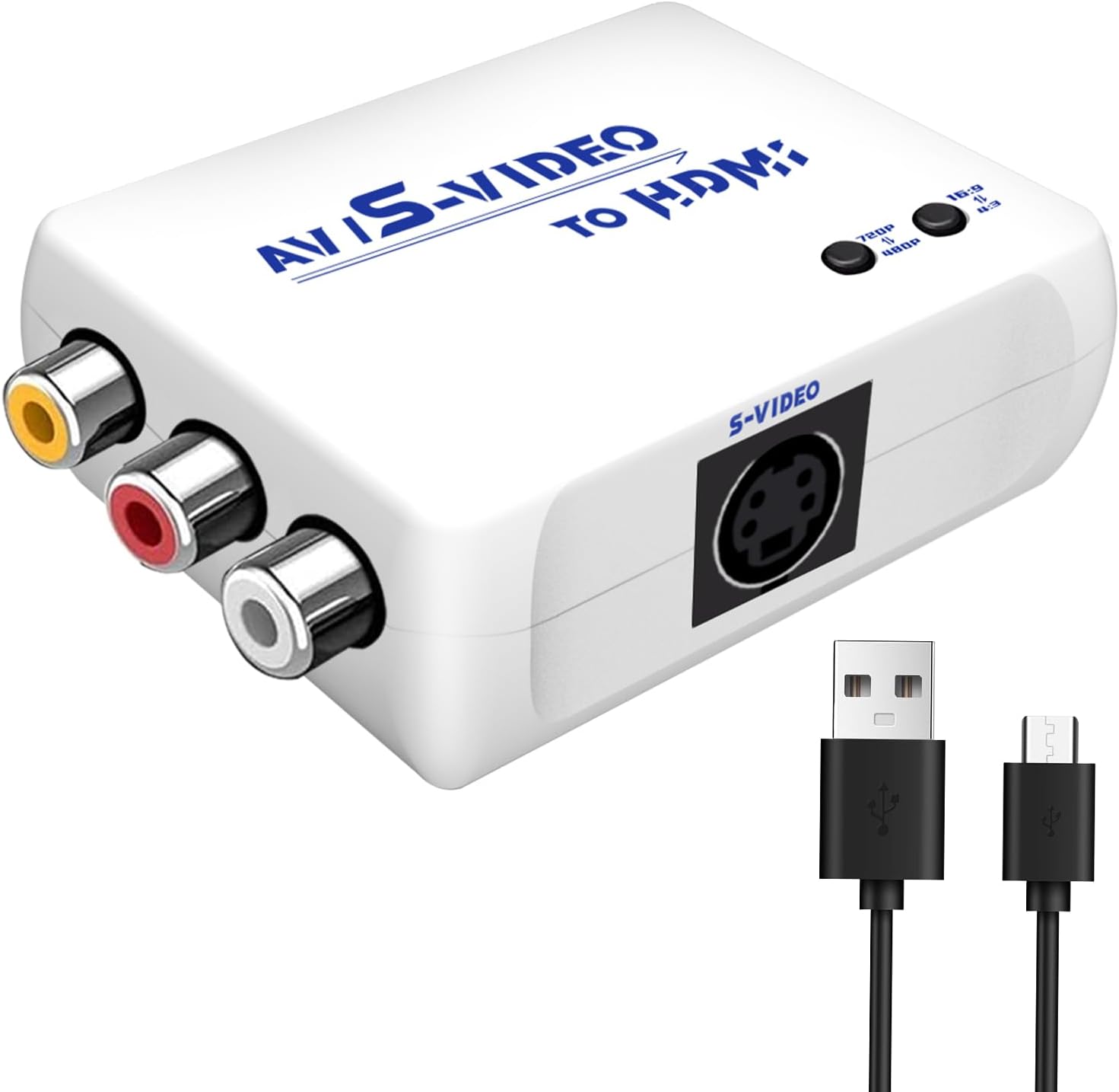 Amazon.com: SUNNATCH RCA Svideo to HDMI Converter, RCA S-Video HDMI Adapter, Composite AV CVBS ...