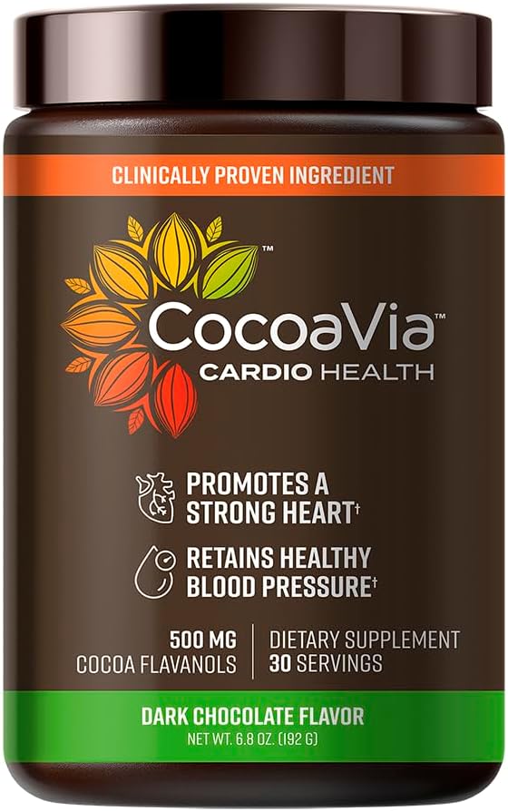 Amazon.com: CocoaVia Cardio Health Cocoa Powder, 30 Servings, 500mg ...