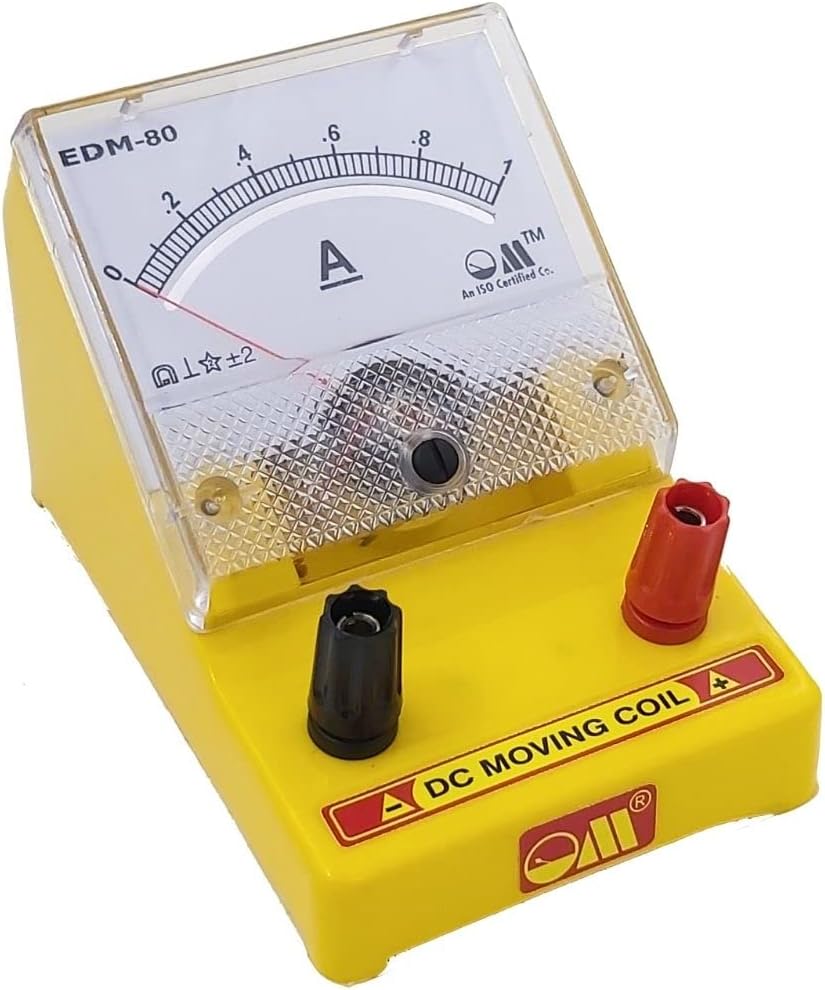 Om Meters EDM-80 Desk Stand Analog 0-1A DC Ammeter (Yellow) : Amazon.in ...