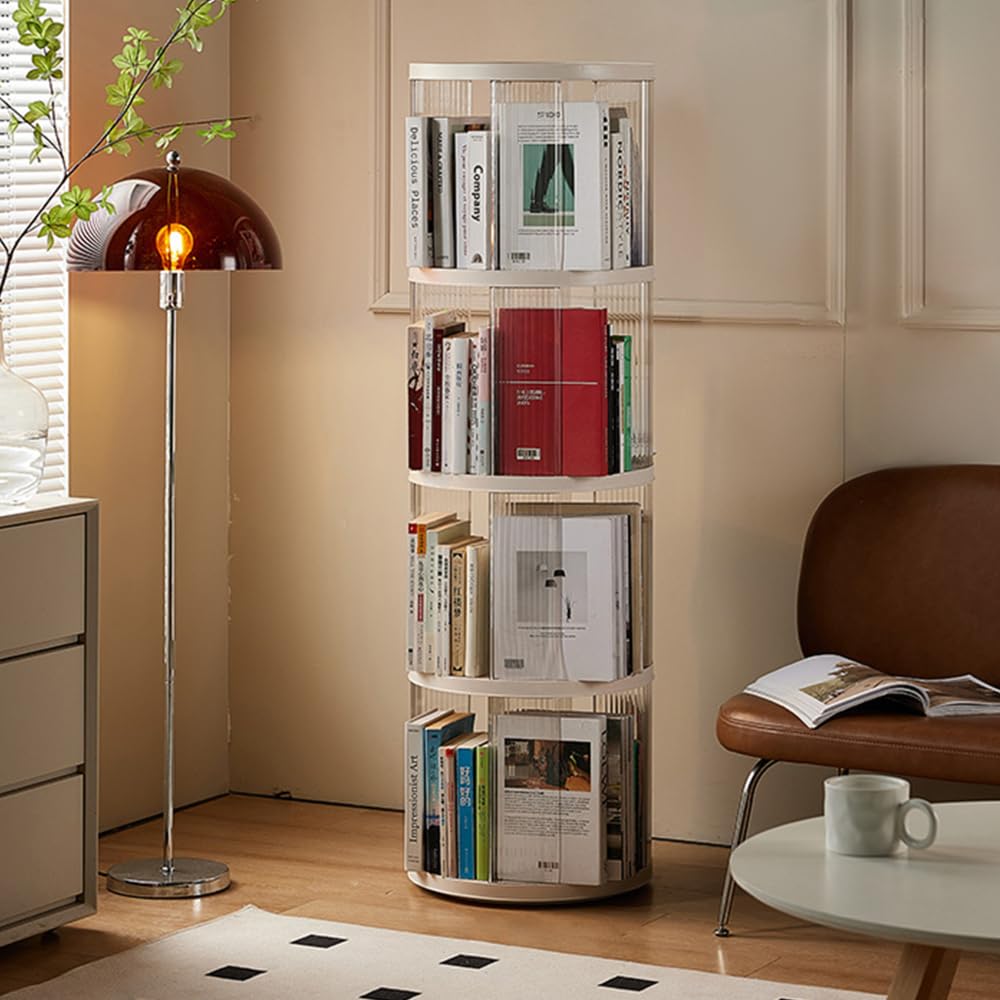 Amazon.com: 360° Rotating Bookshelf, Small Corner Bookcase with Small ...