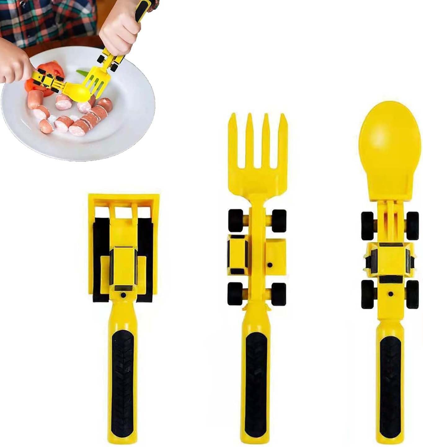 Construction Creatively Kids Dining Tool Set, Construction Fork and ...