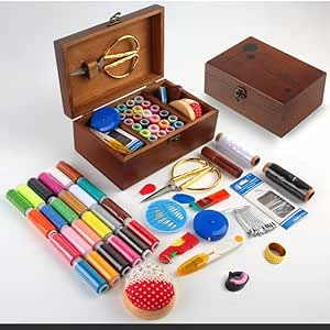 Amazon.com: Starbands Wooden Sewing Kit Box,Portable Sewing Kit Gifts ...