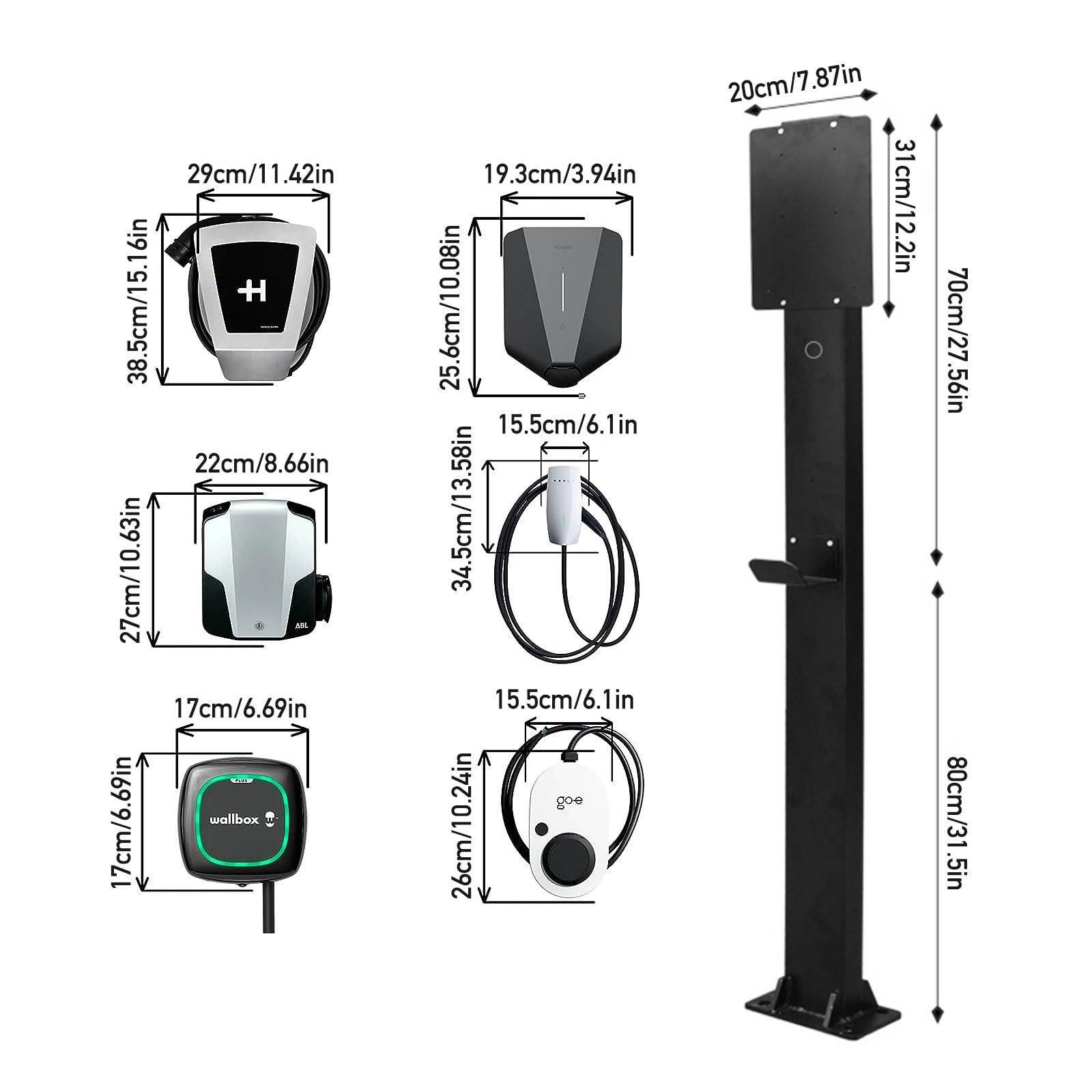 Speed UK Ufixed Weatherproof Pedestal With Roof For Tesla Gen3 EV ...