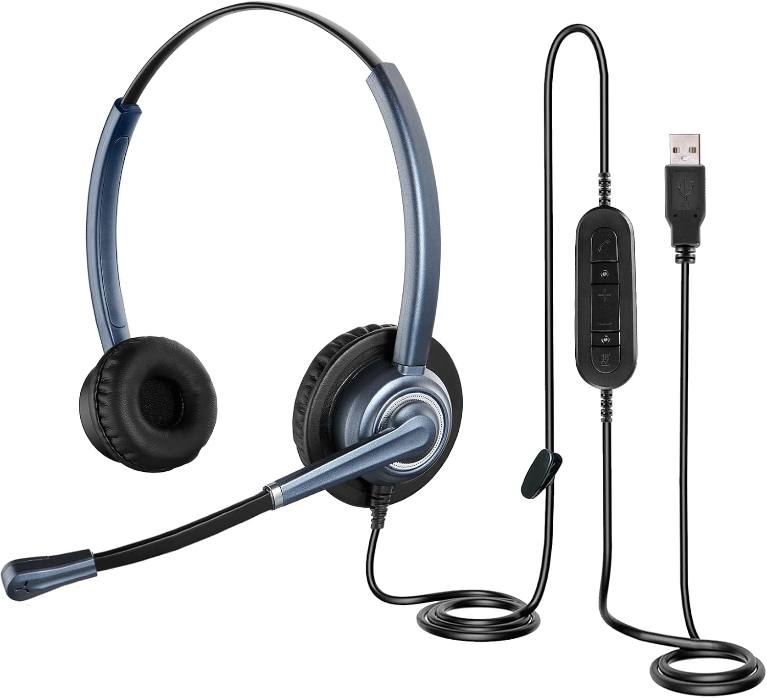 Amazon.com: Oppetec USB Headset with Microphone Noise Cancelling, Dual ...