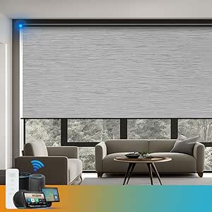 Amazon.com: Blindify Motorized Blinds with Remote, 100% Blackout Smart Roller Shades Compatible ...