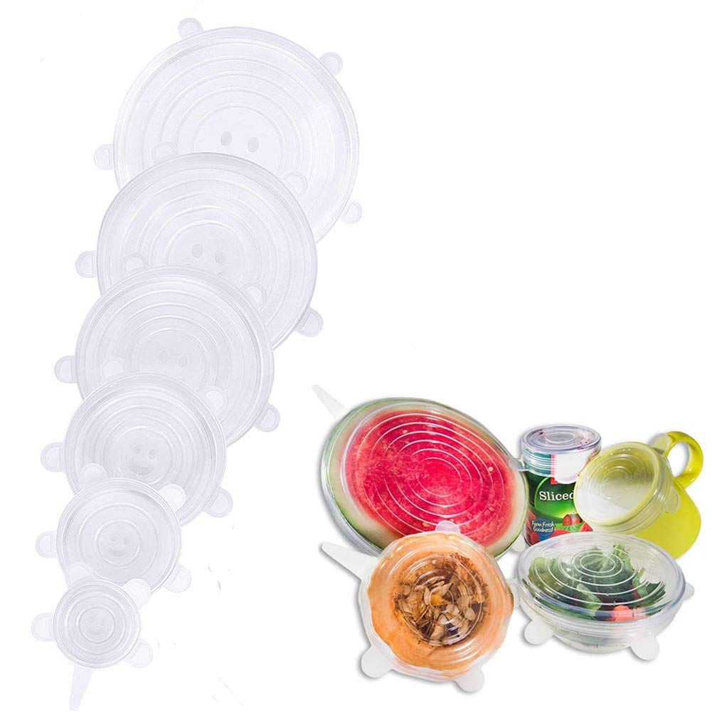 Buy Ourshine Silicone Stretch Lids, 6-Pack Silicone Food Storage Covers ...