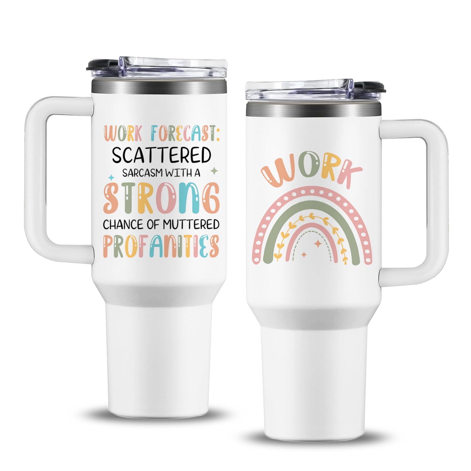 Amazon.com: NIAXAUYT Work Forecast Tumbler Cup 40 oz, Funny Coworker ...