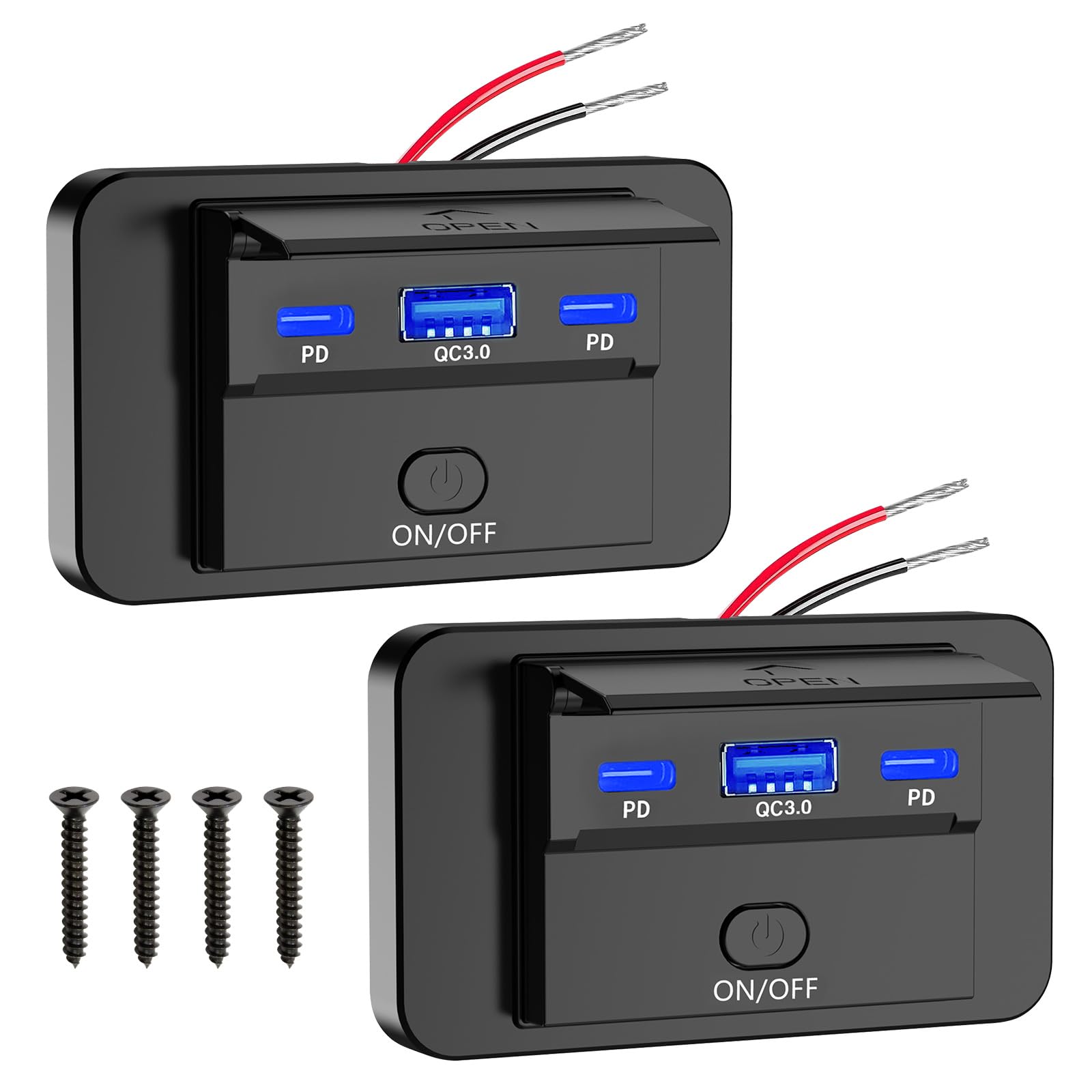 Amazon.com: Linkstyle RV USB Outlet, Dual PD3.0 USB C & QC3.0 USB A ...